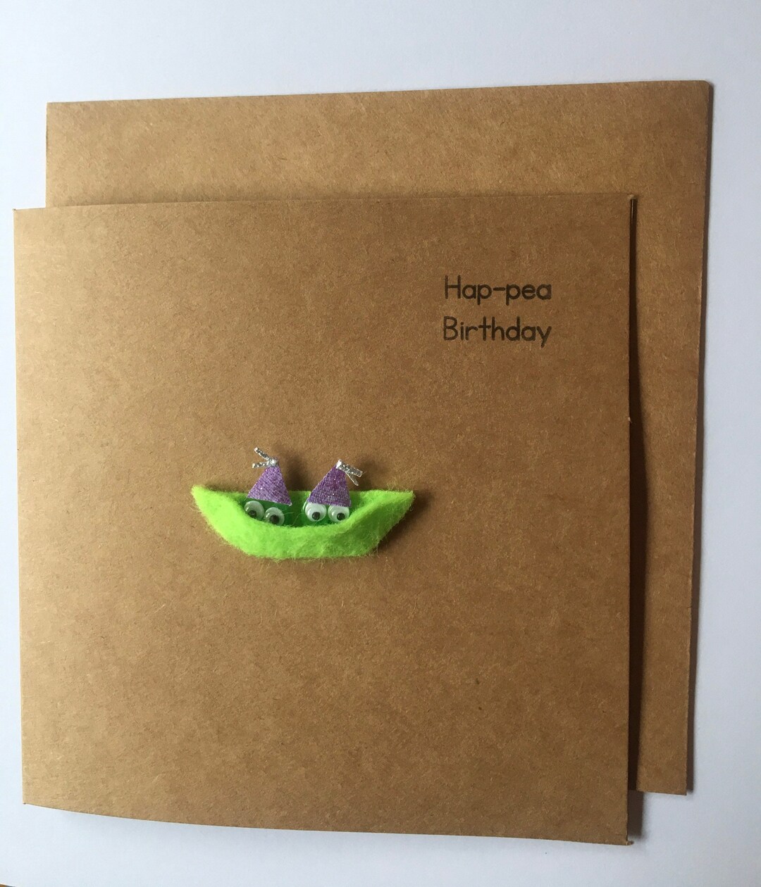 Hap-pea Birthday. Two Peas in a Pod. Birthday Card. Handmade Button ...