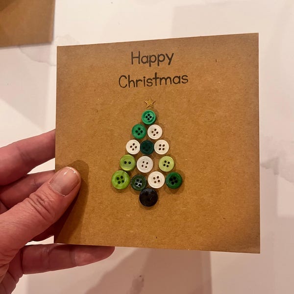 Button Christmas Cards - Etsy UK