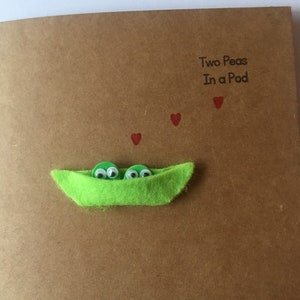 Two Peas in a Pod Card: Handmade Felt & Button Friendship Card - Etsy UK