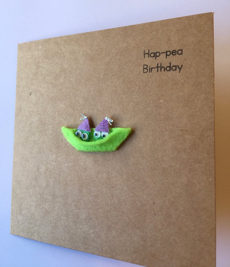 Hap-pea Birthday. Two Peas in a Pod. Birthday Card. Handmade - Etsy