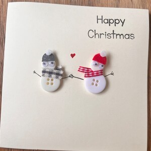 Christmas Love / Friendship Snowman Button Cards. Love Cards. Handmade ...