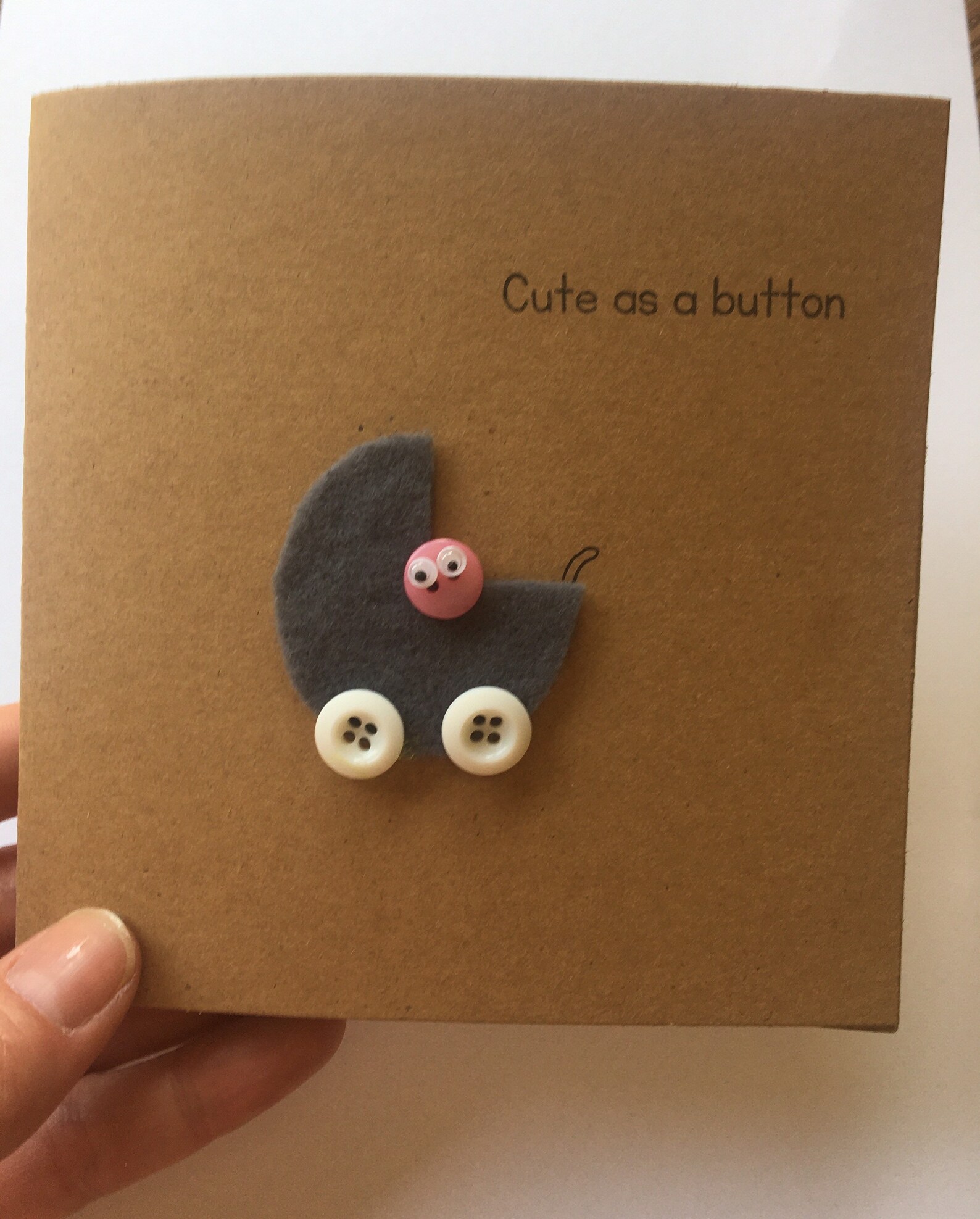 Cute as a Button. New Baby/ Baby Shower Cards. A Baby Button - Etsy UK