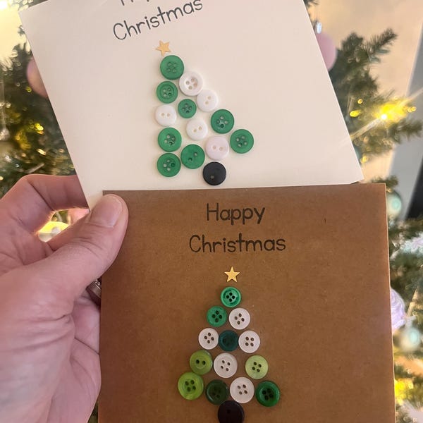Button Christmas Cards - Etsy UK