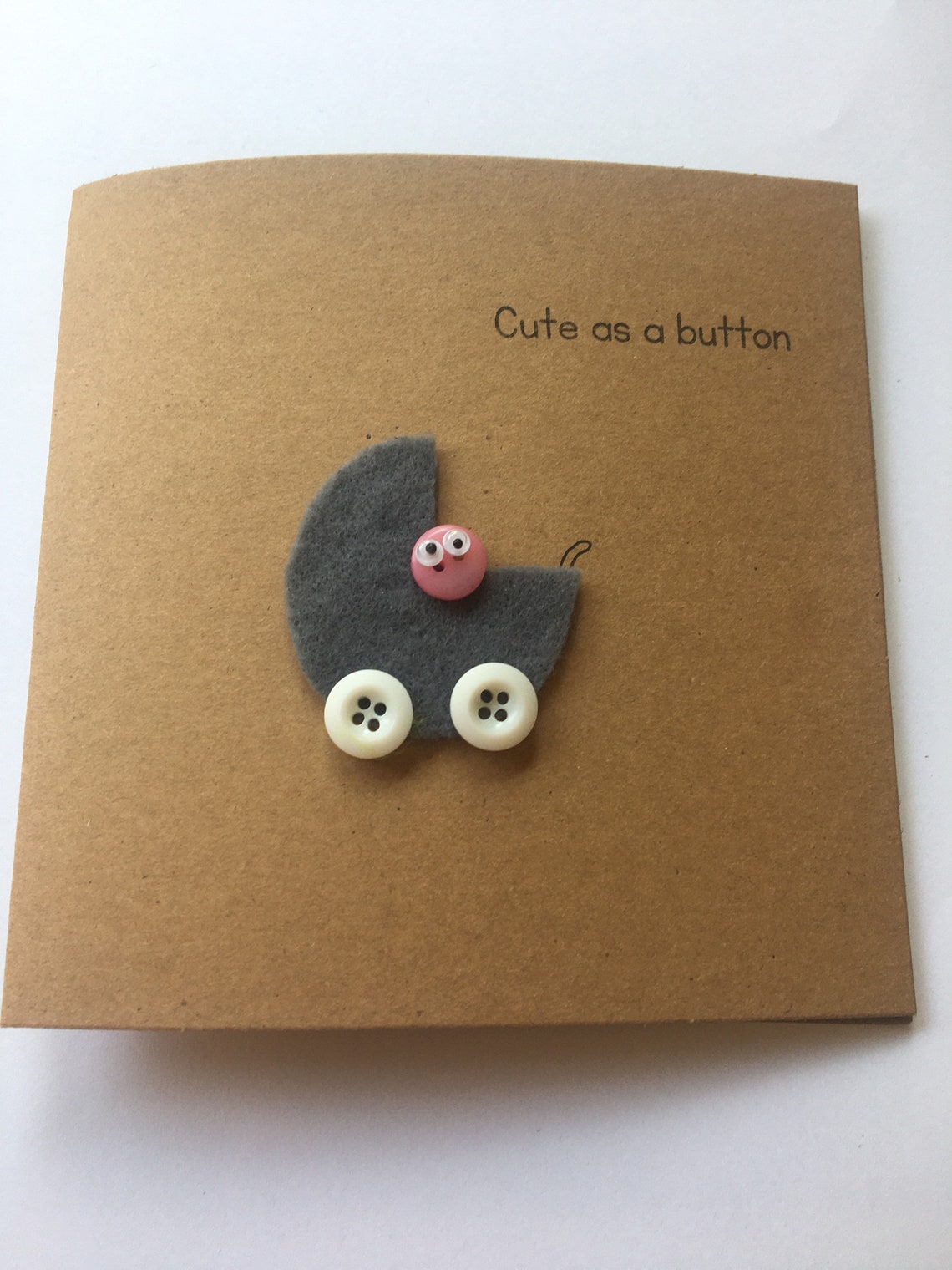Cute as a Button. New Baby/ Baby Shower Cards. A Baby Button - Etsy UK