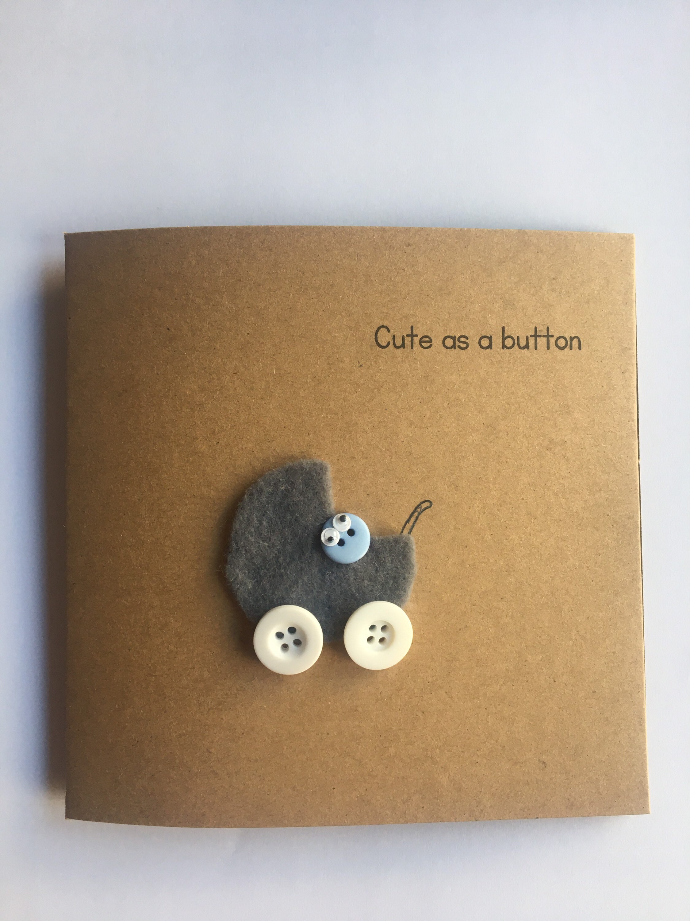 Cute as a Button. New Baby/ Baby Shower Cards. A Baby Button - Etsy UK