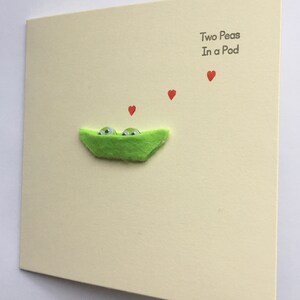 Two Peas in a Pod Card: Handmade Felt & Button Friendship Card - Etsy UK