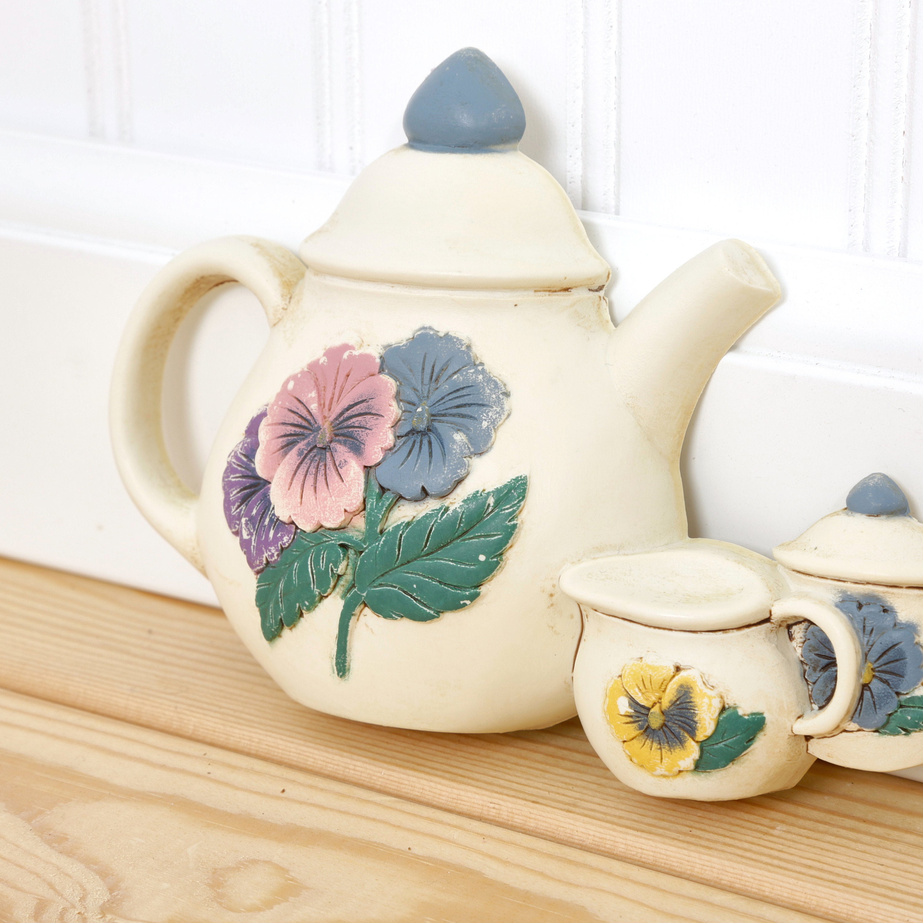 Vintage Kitchen Wall Decor Pitcher Wall Pocket and Teapot - Etsy