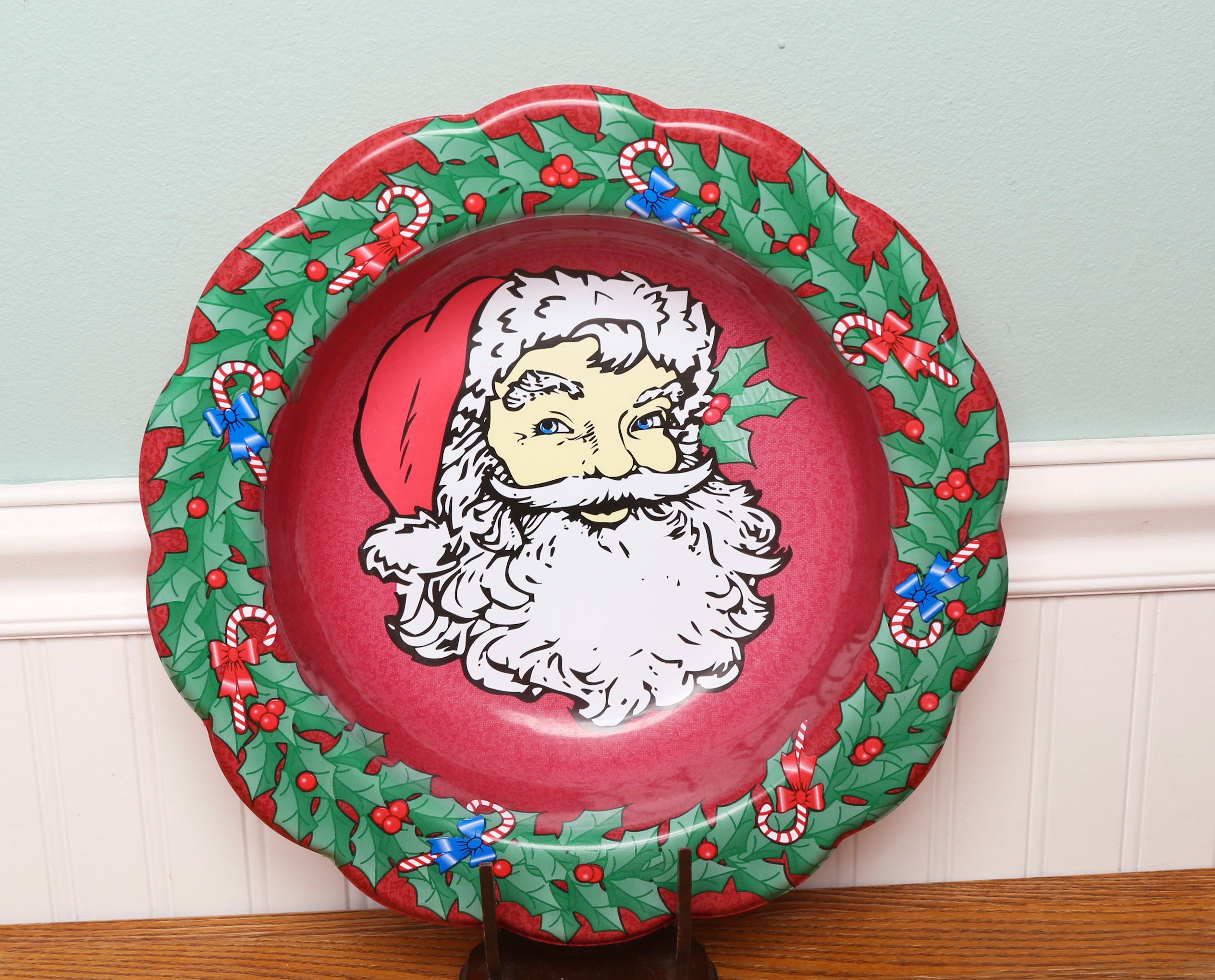 Vintage Christmas Santa Plastic Bowl-vintage Large Snack - Etsy