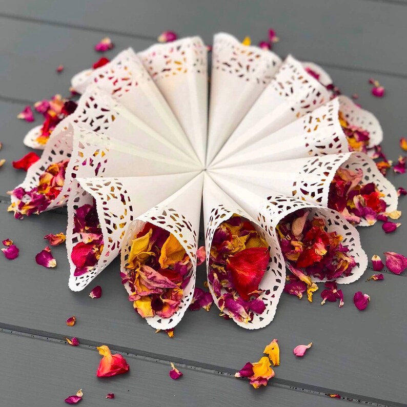 Confetti Cones Paper Doily Cones Wedding Cones Paper Cones | Etsy