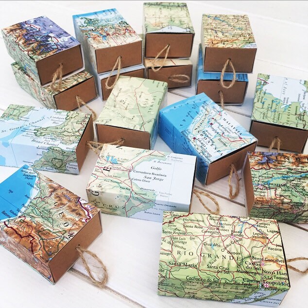 World Map Favour Boxes Travel Boxes Favour Matchboxes - Etsy