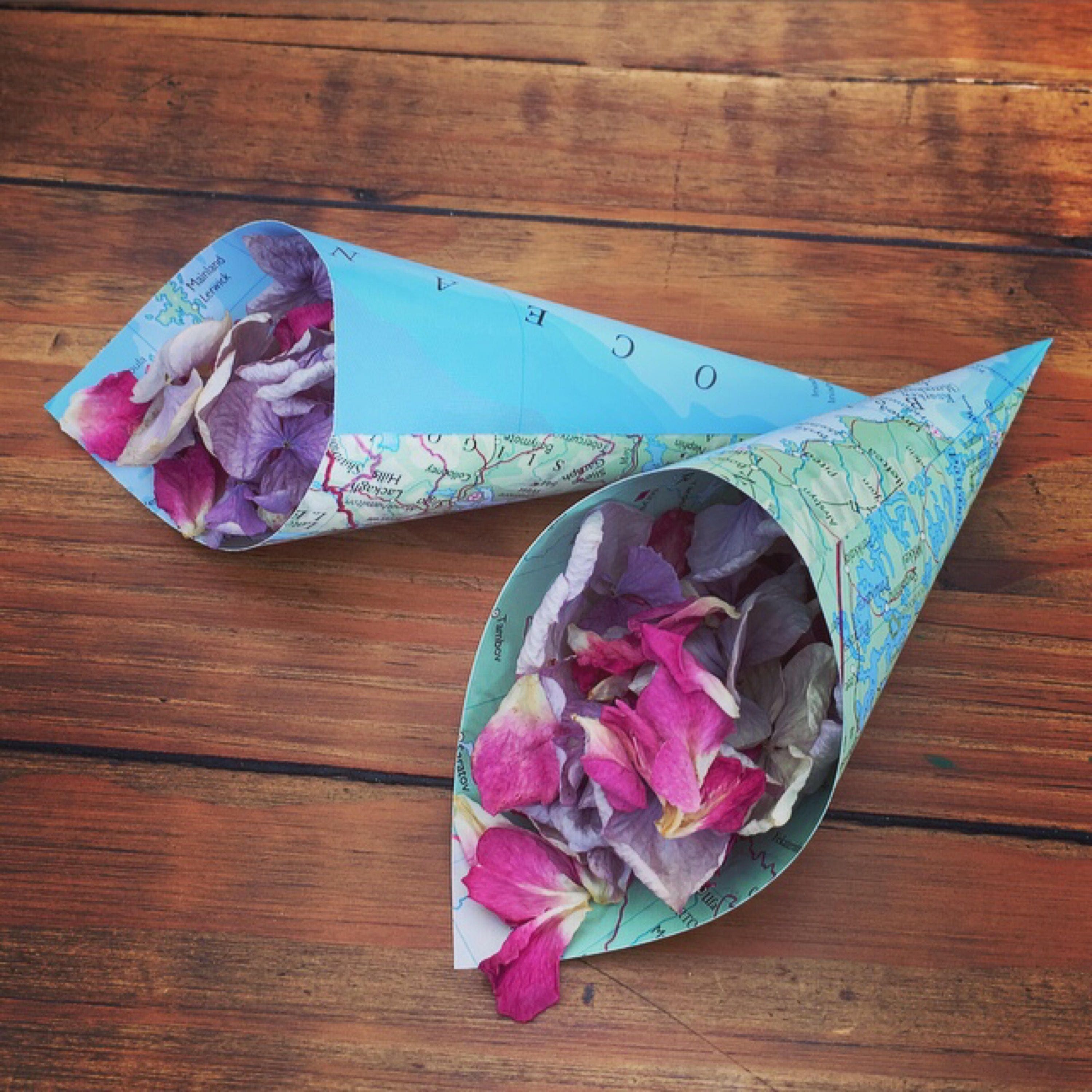 World Map Confetti Cones Atlas Cones Travel Wedding Cones - Etsy