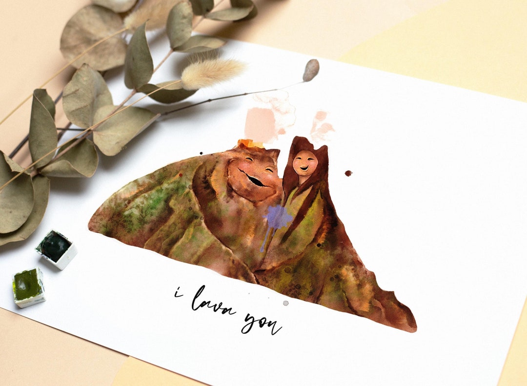 I Lava You Print | I Lava You Volcano Art Print | Cute Valentines ...