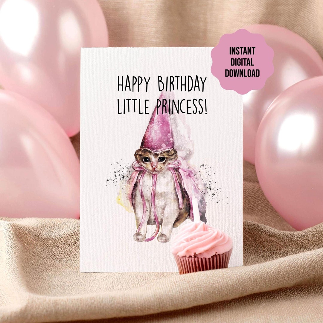 Cat Birthday Card Digital Download | Cat Meme Card | Birthday Meme Card ...
