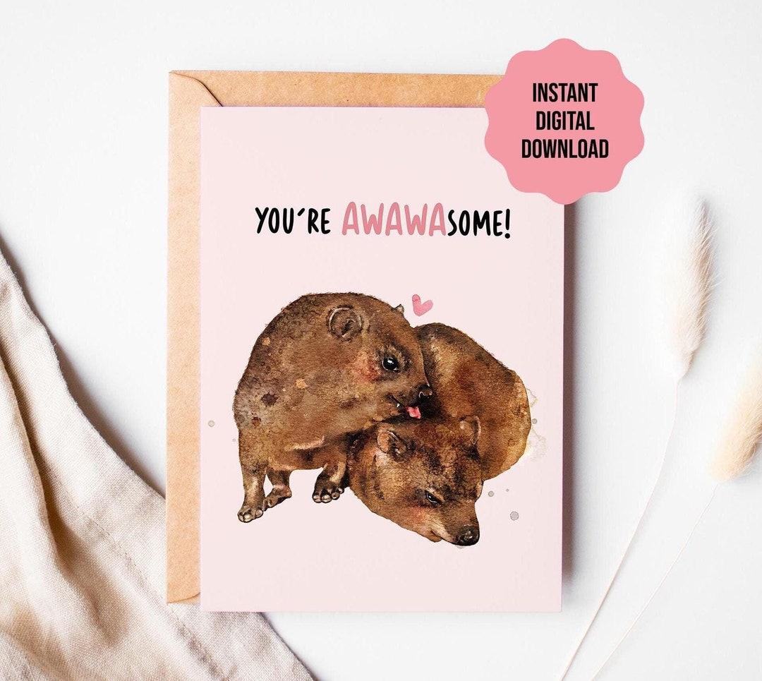 Hyrax Awawa Card Digital Download | Rock Hyrax Card | Funny Anniversary ...