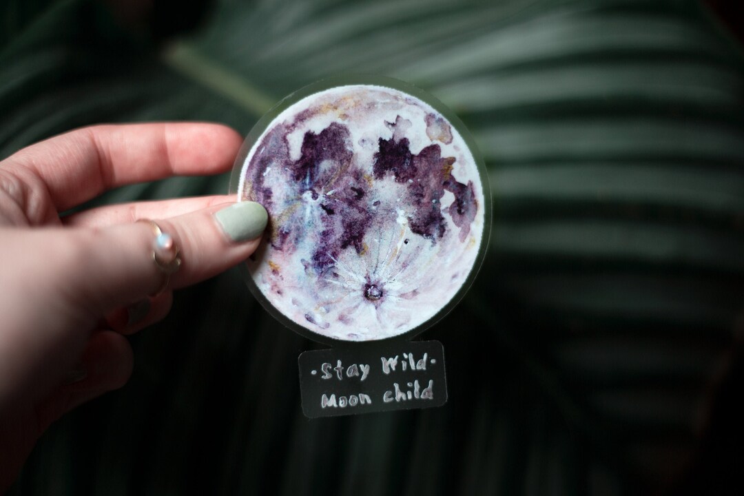 Stay Wild Moon Child Sticker | Witchy Moon Vinyl Decal | Watercolor ...