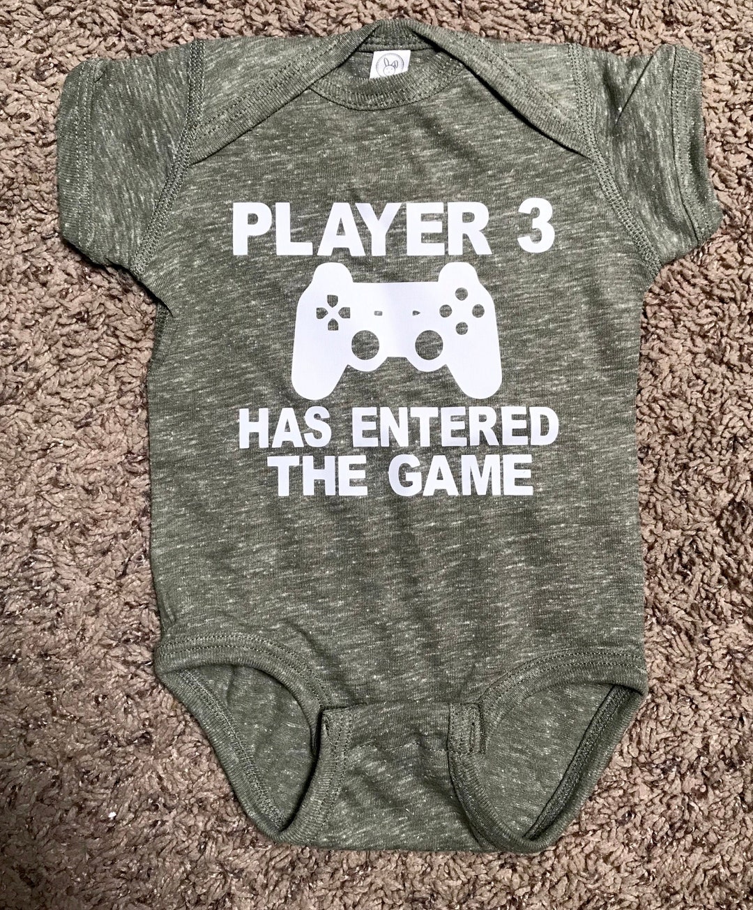 PLAYER 3 Has ENTERED the Game, Baby Announcement Bodysuit, Baby ...
