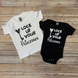 LOCK up YOUR PRINCESSES, Disney Princesses, Disney Prince Tee, Boys ...