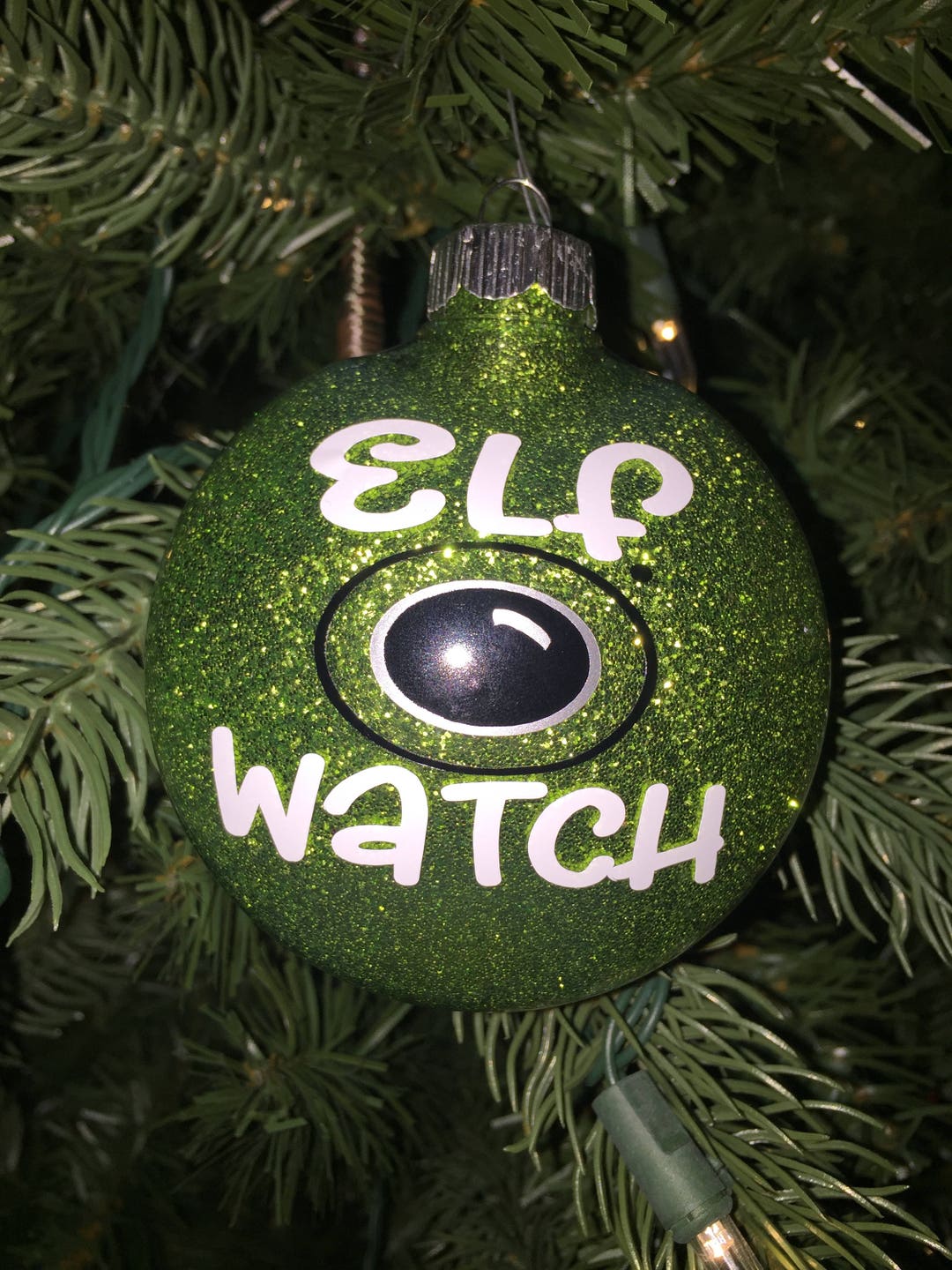 ELF WATCH ORNAMENT, Elf Ornaments, Christmas Ornaments, Glitter ...