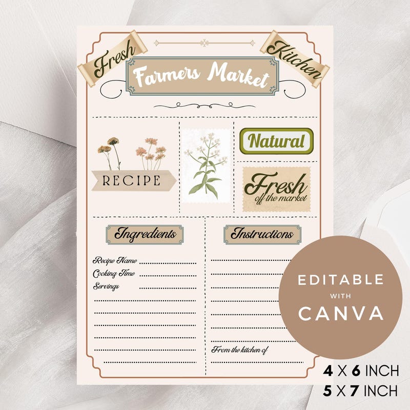 Rustic Recipe Cards - Etsy
