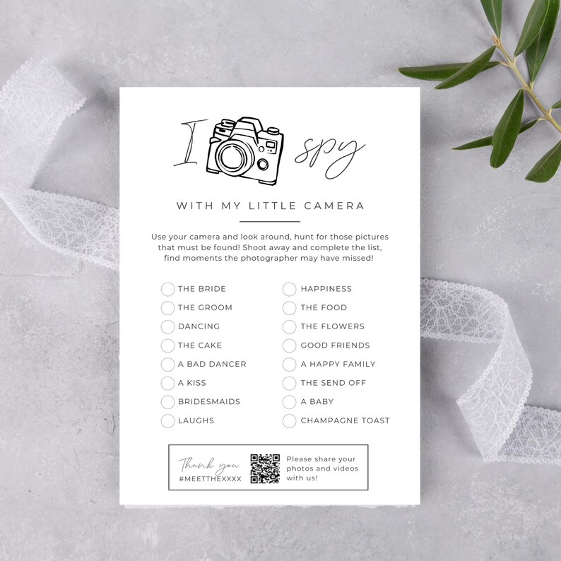 I Spy Minimal Wedding Game, Edit Photo Hunt Template, Fun Scavenger ...