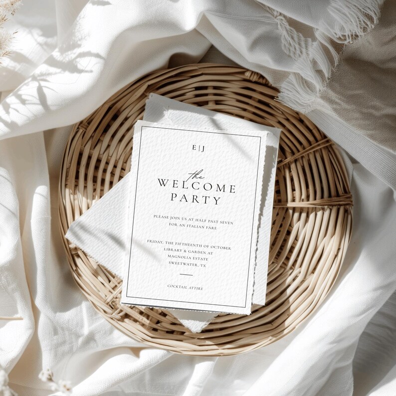 Welcome Party Invite, Monogram Wedding Template, Custom Rehearsal ...