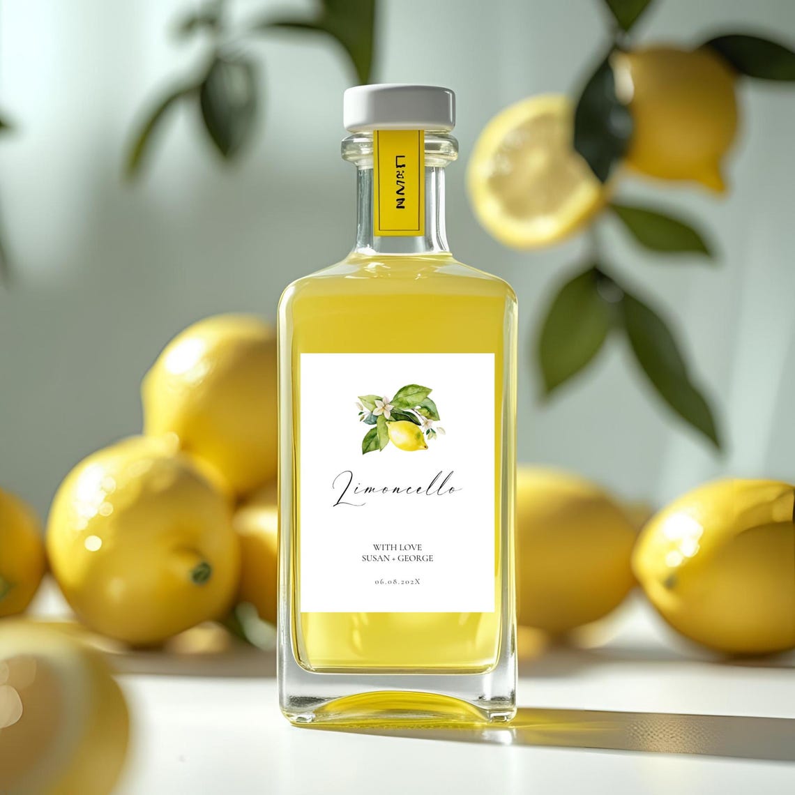 Limoncello Bottle Labels, Custom Wedding Favor Tags, Personalized Gift ...