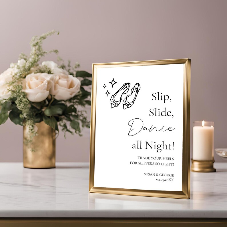 Signage for Slippers at Wedding, Custom Flip Flop Sign, Dancing Feet ...