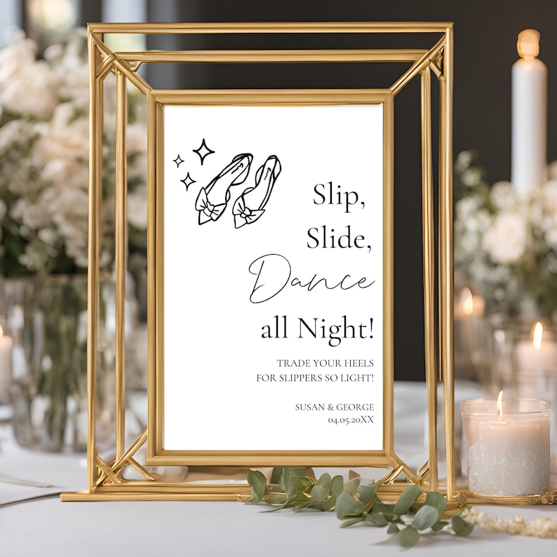 Signage for Slippers at Wedding, Custom Flip Flop Sign, Dancing Feet ...