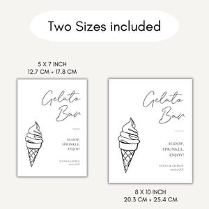 Minimal Gelato Bar Sign Template, Edit Wedding Hen Reception Dessert ...