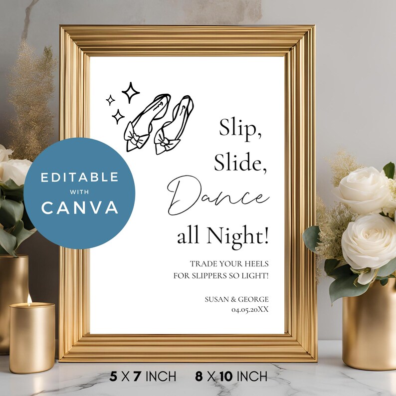 Signage for Slippers at Wedding, Custom Flip Flop Sign, Dancing Feet ...