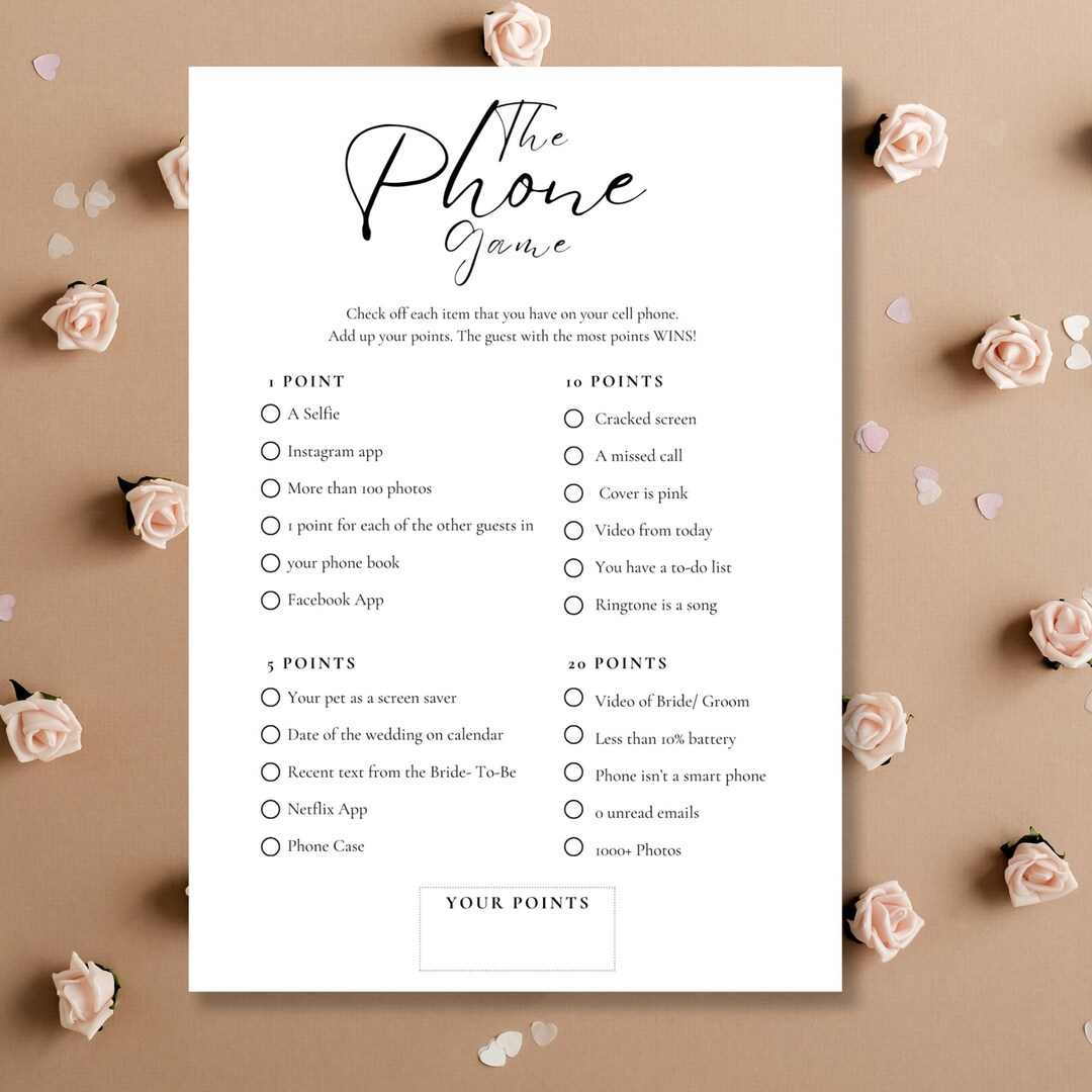 Whats on Your Phone Game Minimal, Fun Printable Activity for Groups ...