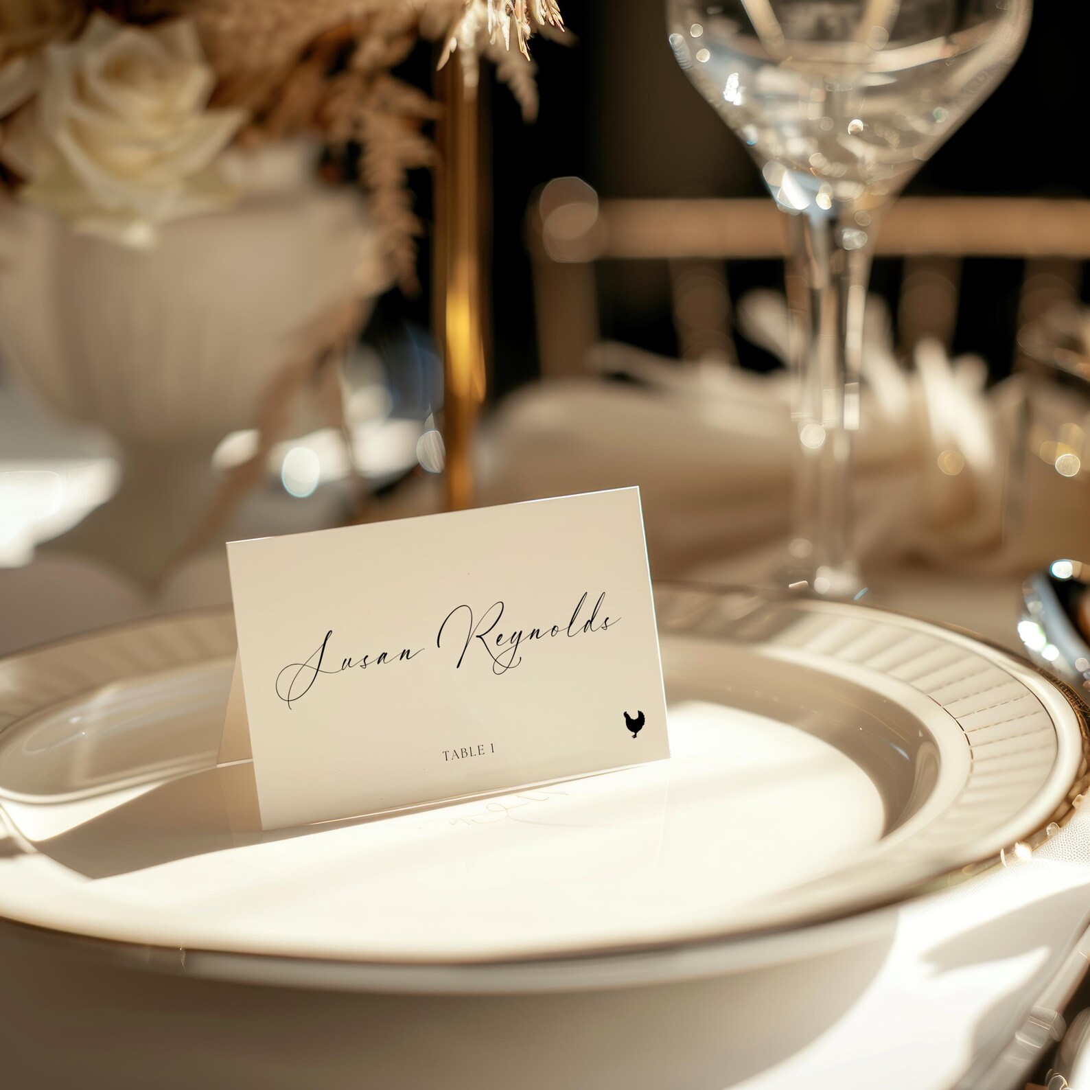Wedding Name Place Cards With Meal Choice, Modern Flat and Folded ...