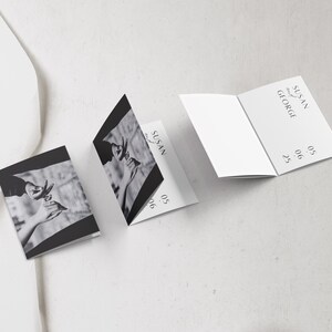 Concertina Photo Wedding Invitation, Minimal Four Fold Invite, Modern ...