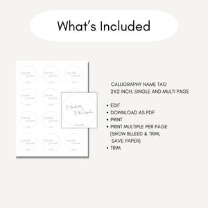 Round Name Labels for Wedding, Personalized Circle Stickers, Minimal ...
