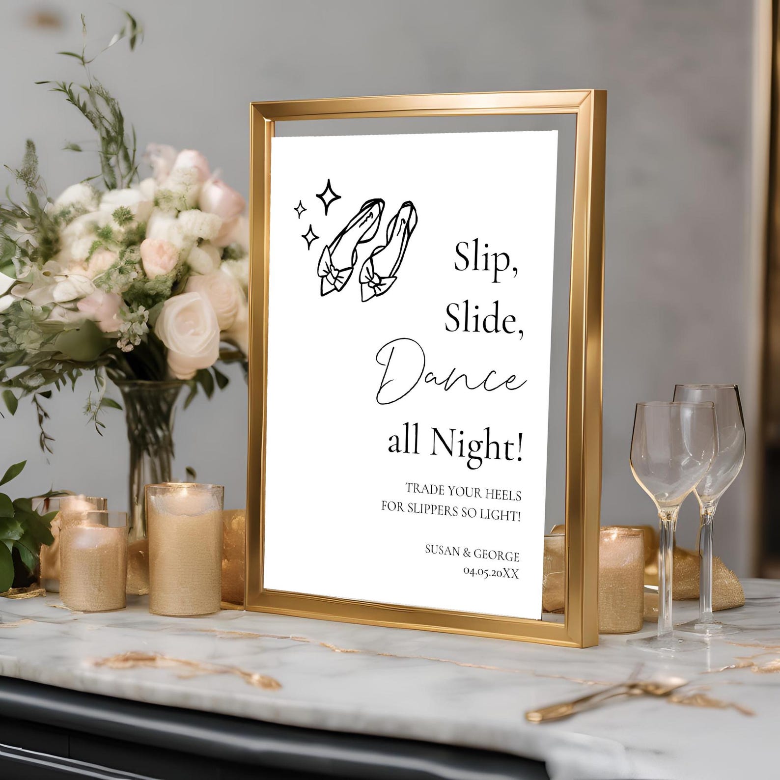 Signage for Slippers at Wedding, Custom Flip Flop Sign, Dancing Feet ...