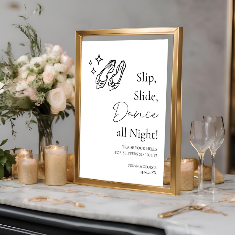 Signage for Slippers at Wedding, Custom Flip Flop Sign, Dancing Feet ...
