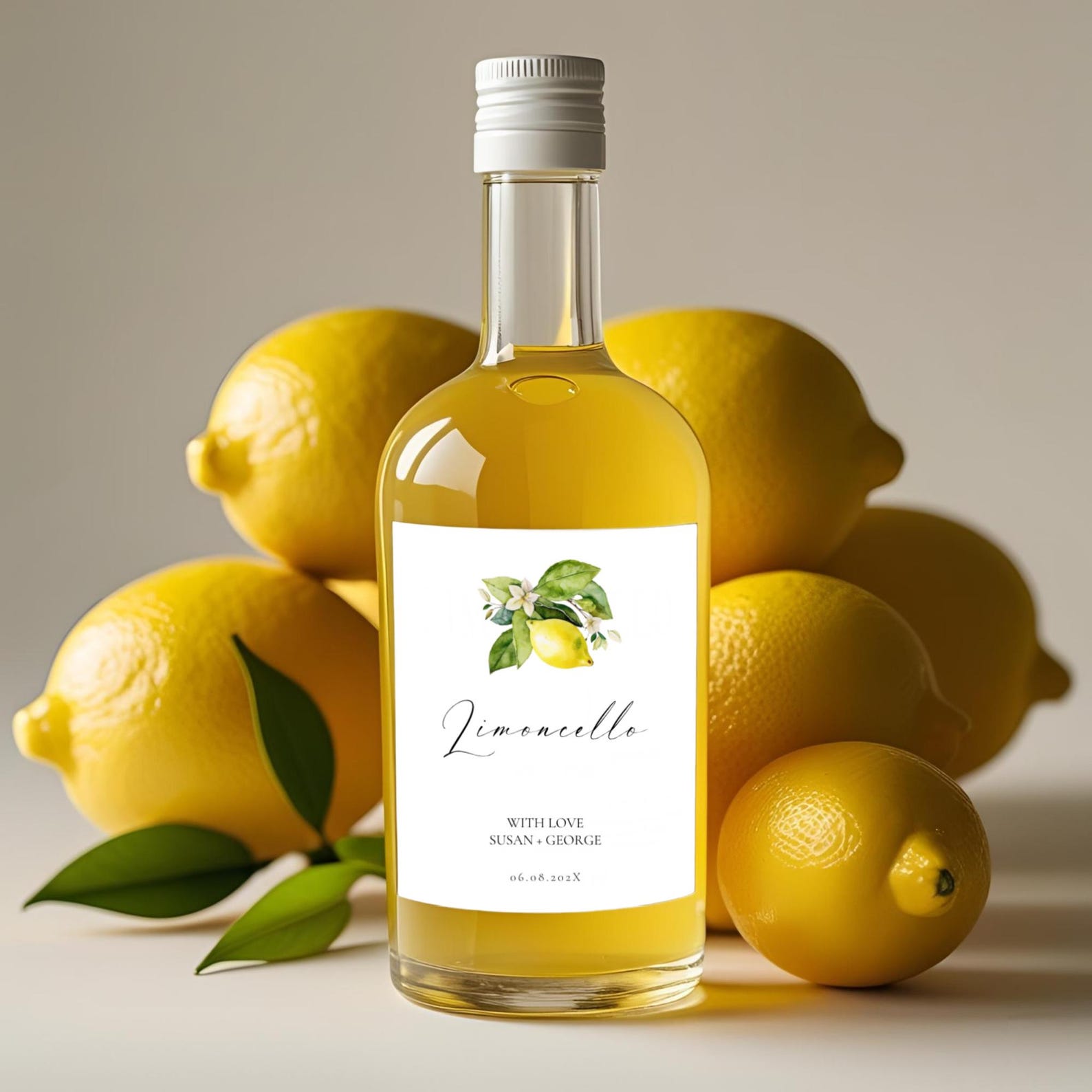 Limoncello Bottle Labels, Custom Wedding Favor Tags, Personalized Gift ...