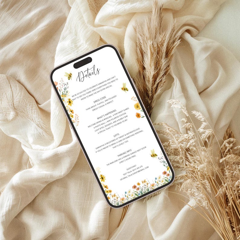 Mobile Digital Bride to Bee Bridal Shower Invite and Detail, She Found ...