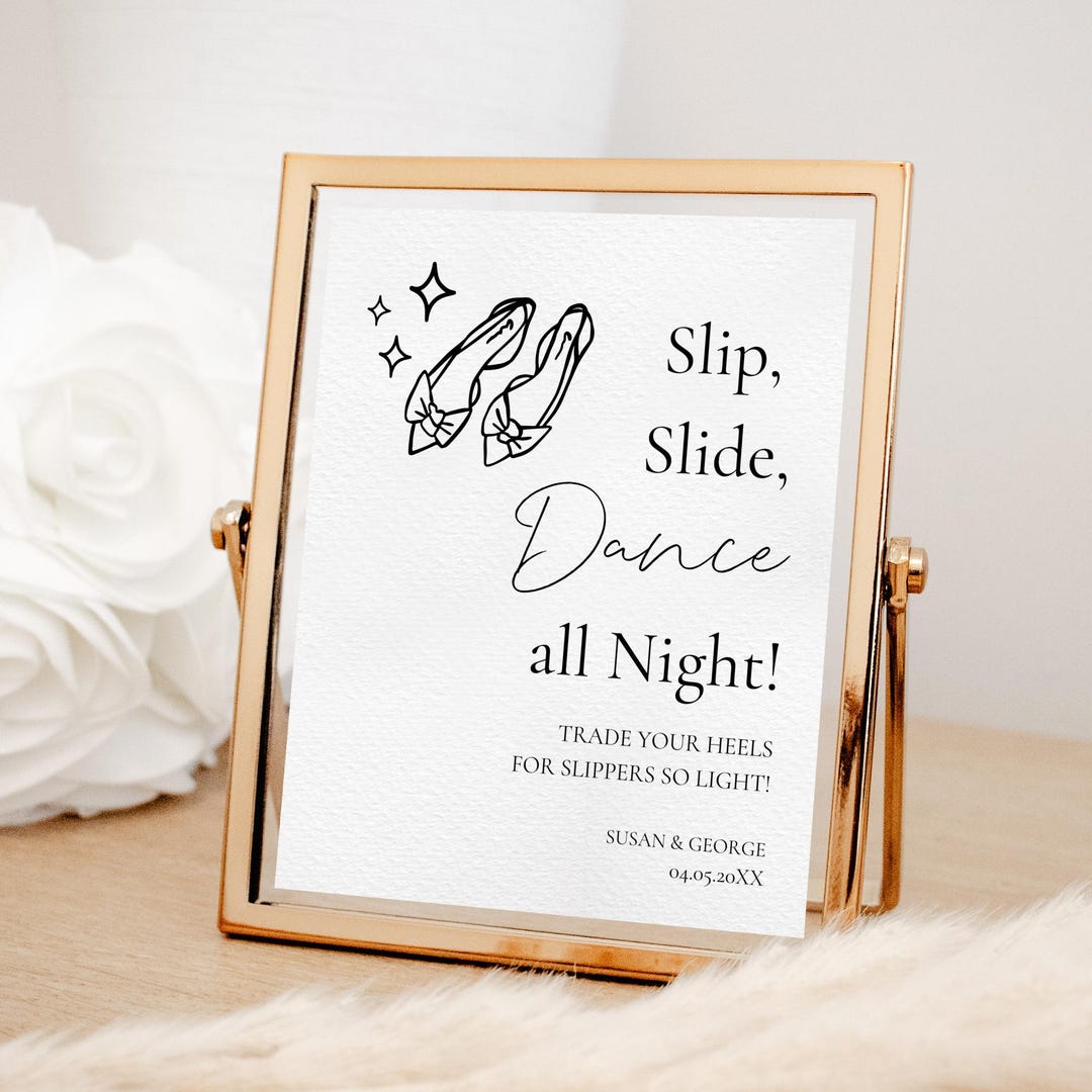 Slippers Wedding Sign, Custom Flip Flop Poster, Treat Your Dancing Feet ...