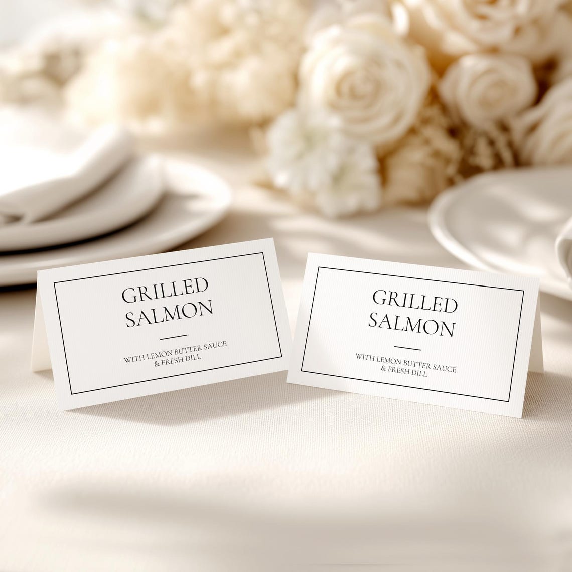 Minimal Buffet Card Template, Editable Wedding Food Labels, Modern ...