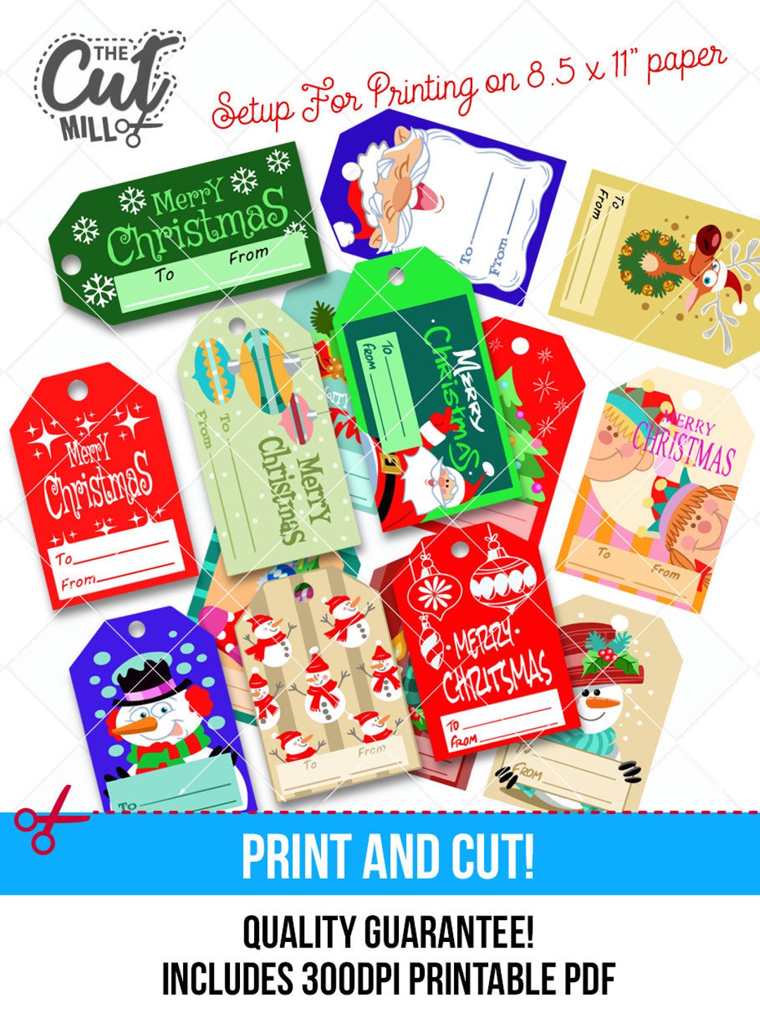 Printable Christmas Gift Name Tags - Print and Cut for Instant Gift ...
