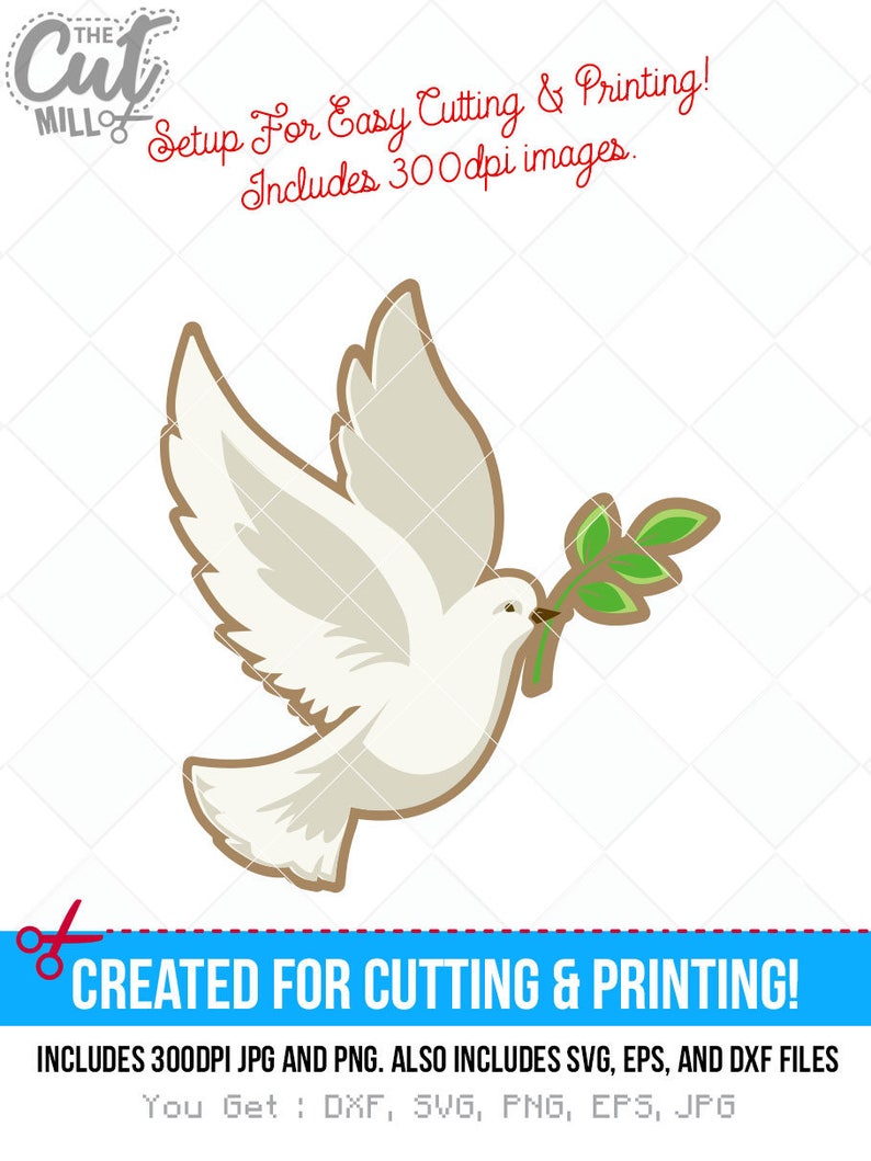 Dove Svg, Dove Dxf, Religion Cut File, Cutting Files, Clip Art ...