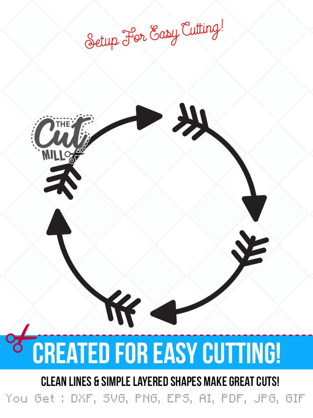 Arrow Frame Svg, Circle Arrow Dxf, Arrow Border Svg, Jpg, Png, Eps, Ai ...