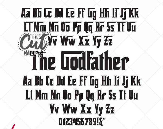 Godfather Inspired Svg Font, Svg Letters, Godfather Svg Cut Files ...