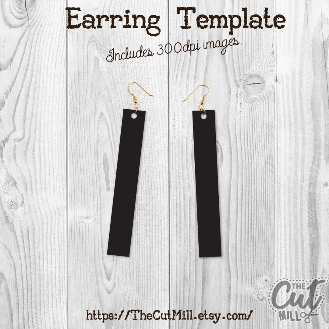 Bar Earring Template SVG File, Leather Earring Template, Bar Earring ...