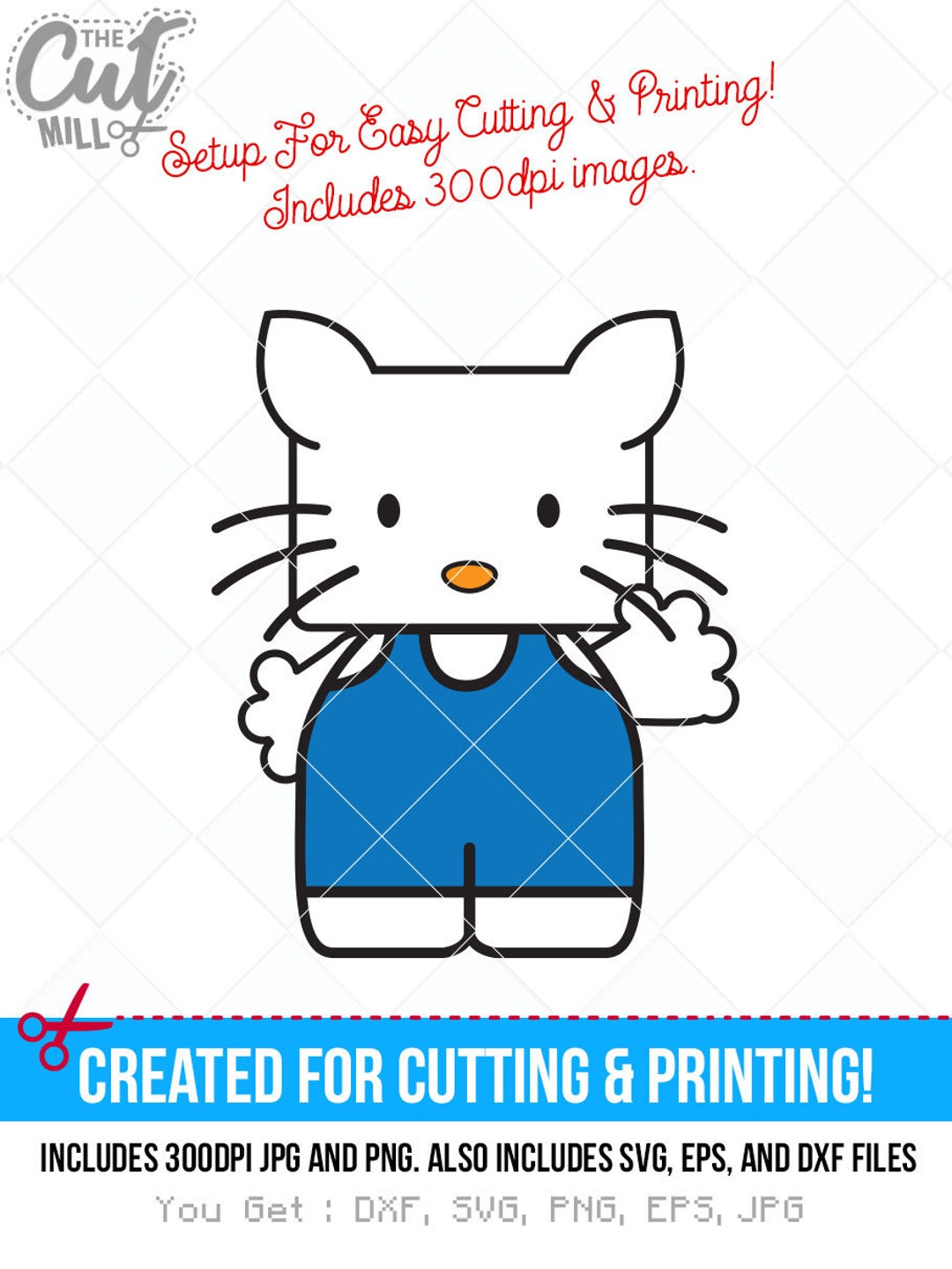 Digi Kitty Svg, Kitty Dxf, Cut File, Cartoon Cat Cutting Files, Clip ...