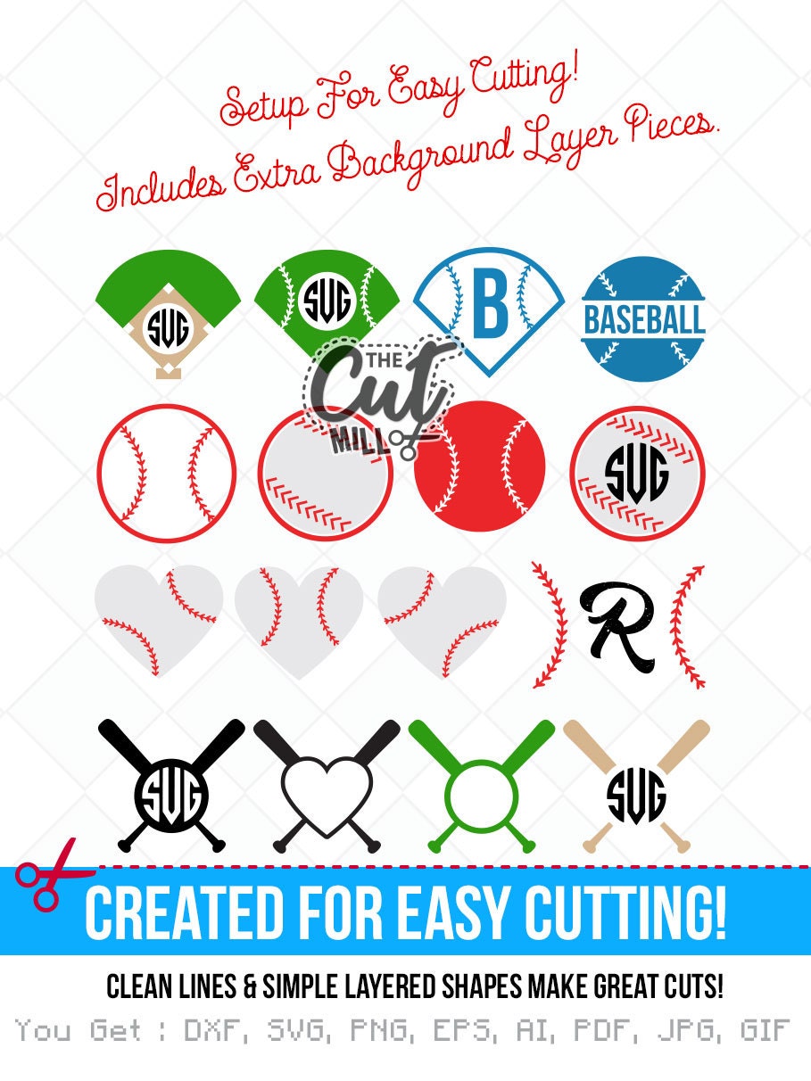 Baseball Bundle Svg Baseball Set DXF Cutting Files Clip - Etsy