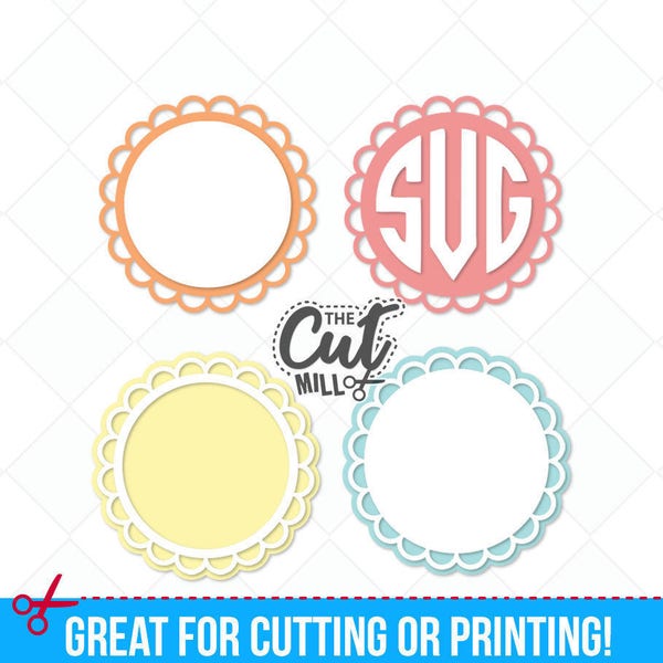 Scalloped Monogram Letters Svg - Etsy