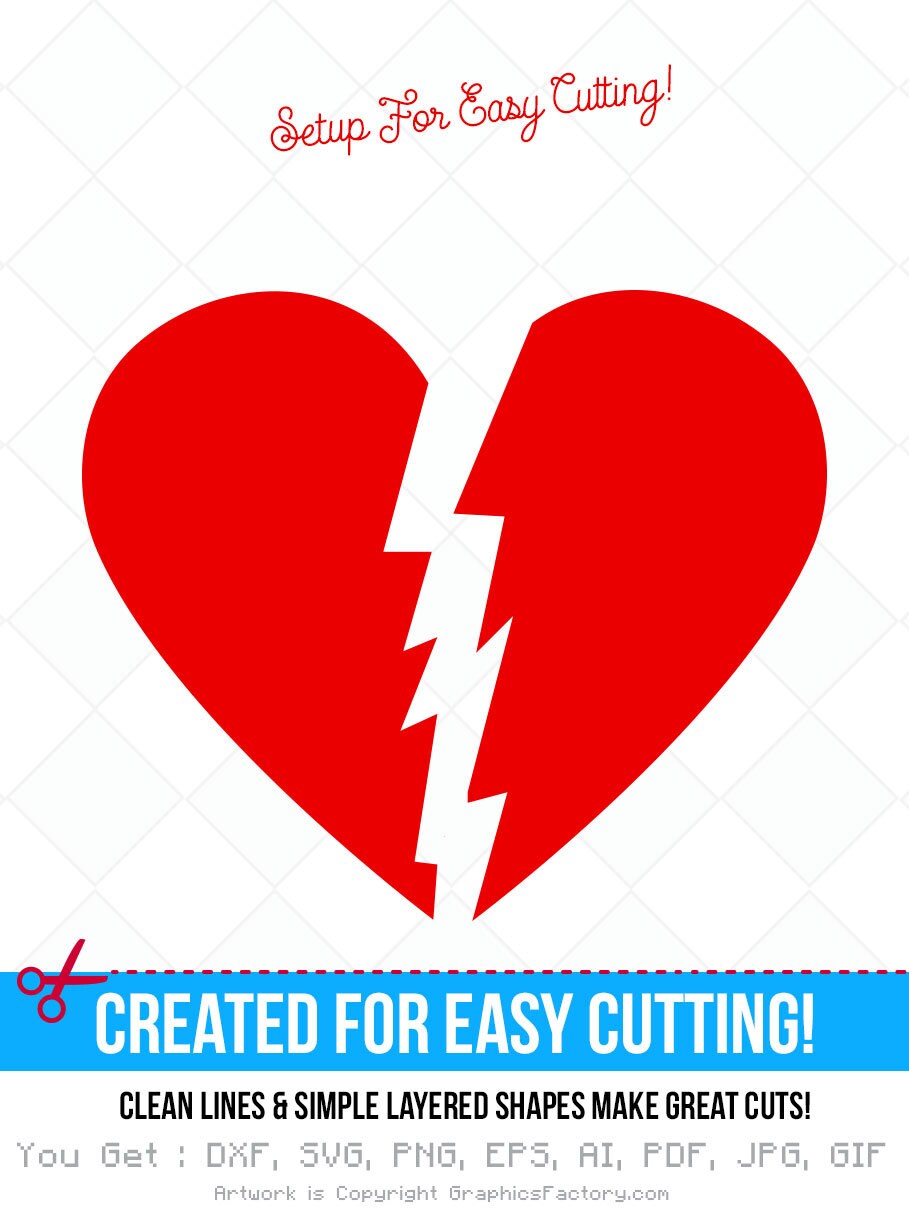 Broken Heart Svg Valentine Svg Heartbreaker Cut File Heart | Etsy