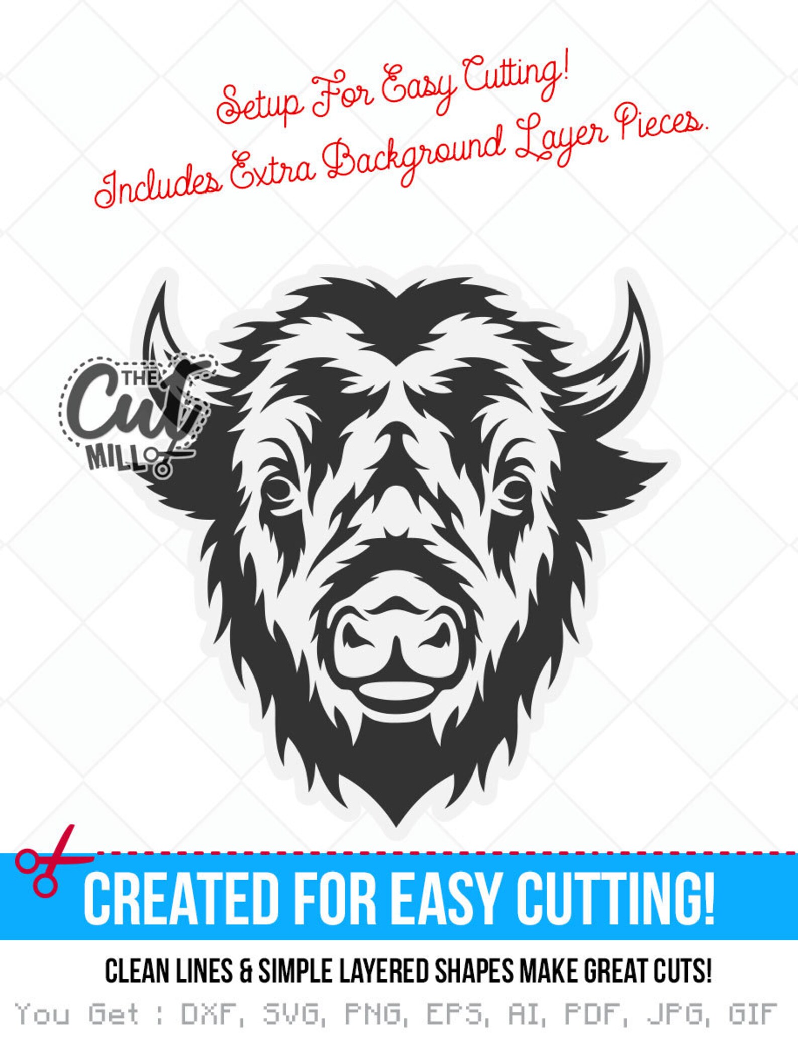 Buffalo Svg Buffalo Dxf Animal Svg Jpg Png Eps Ai | Etsy